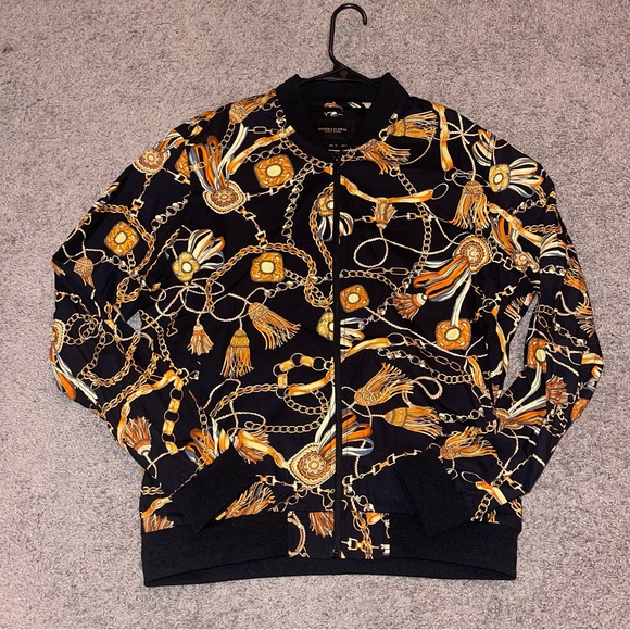 Denim & Flower | Jackets & Coats | Denim Flower Mens Bomber Jacket With ...